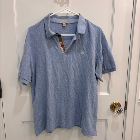 Burberry | Shirts | Mens Burberry Light Blue Polo Shirt | Poshmark